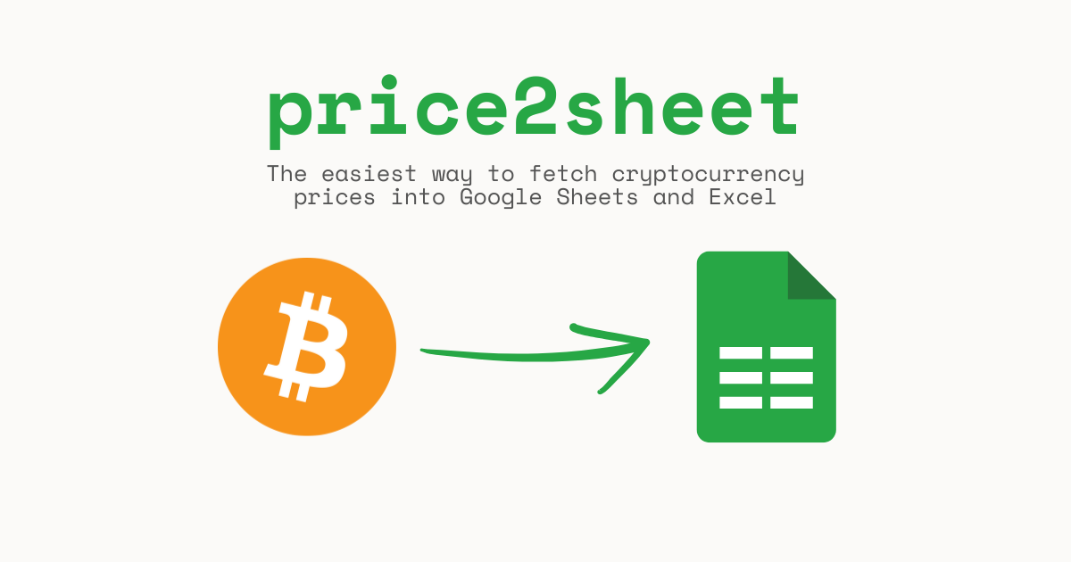 Bitcoin BTC Price2Sheet Price API